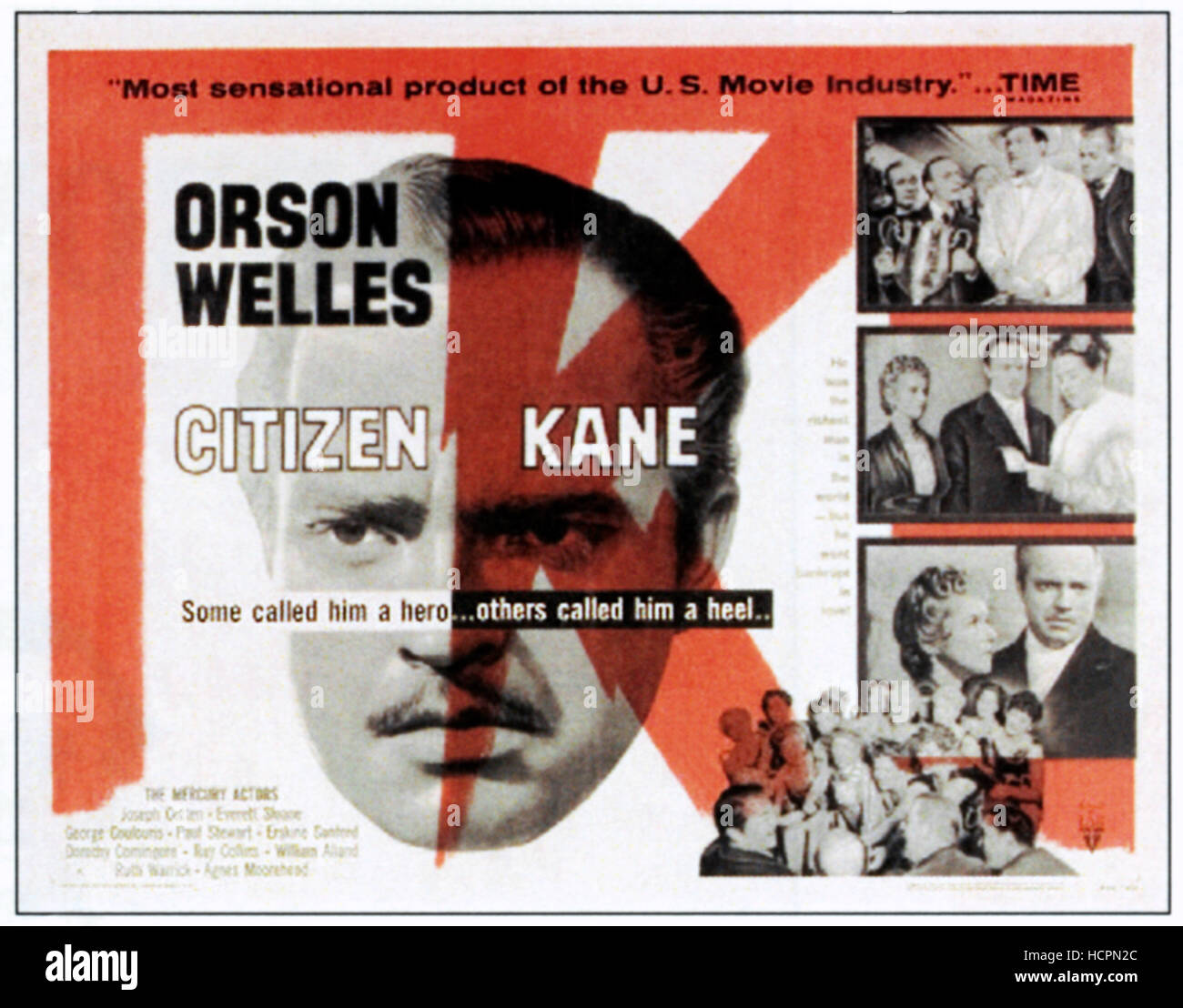 CITIZEN KANE, left: Orson Welles, top right from left: Everett Sloane ...