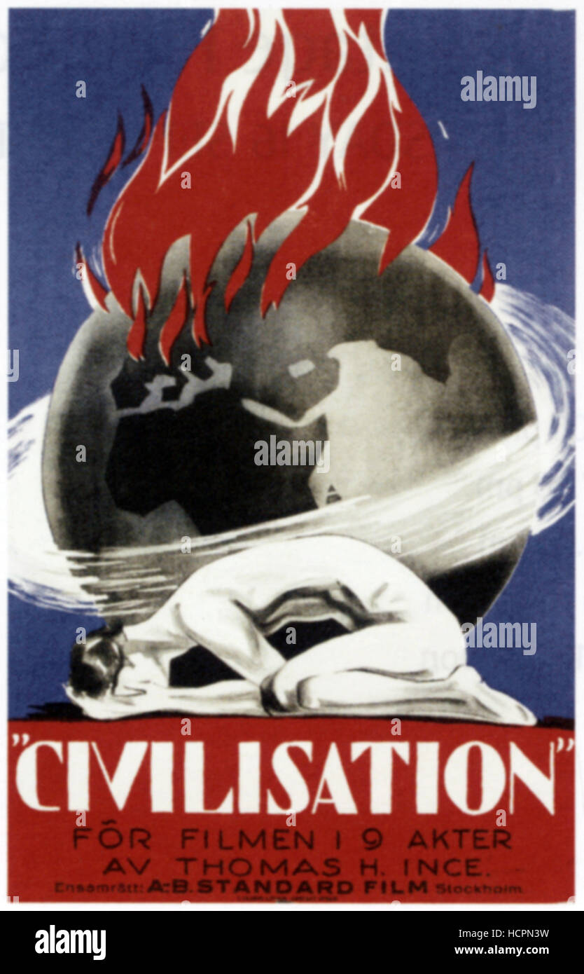 CIVILIZATION (aka CIVILISATION), Swedish poster art, 1916 Stock Photo ...