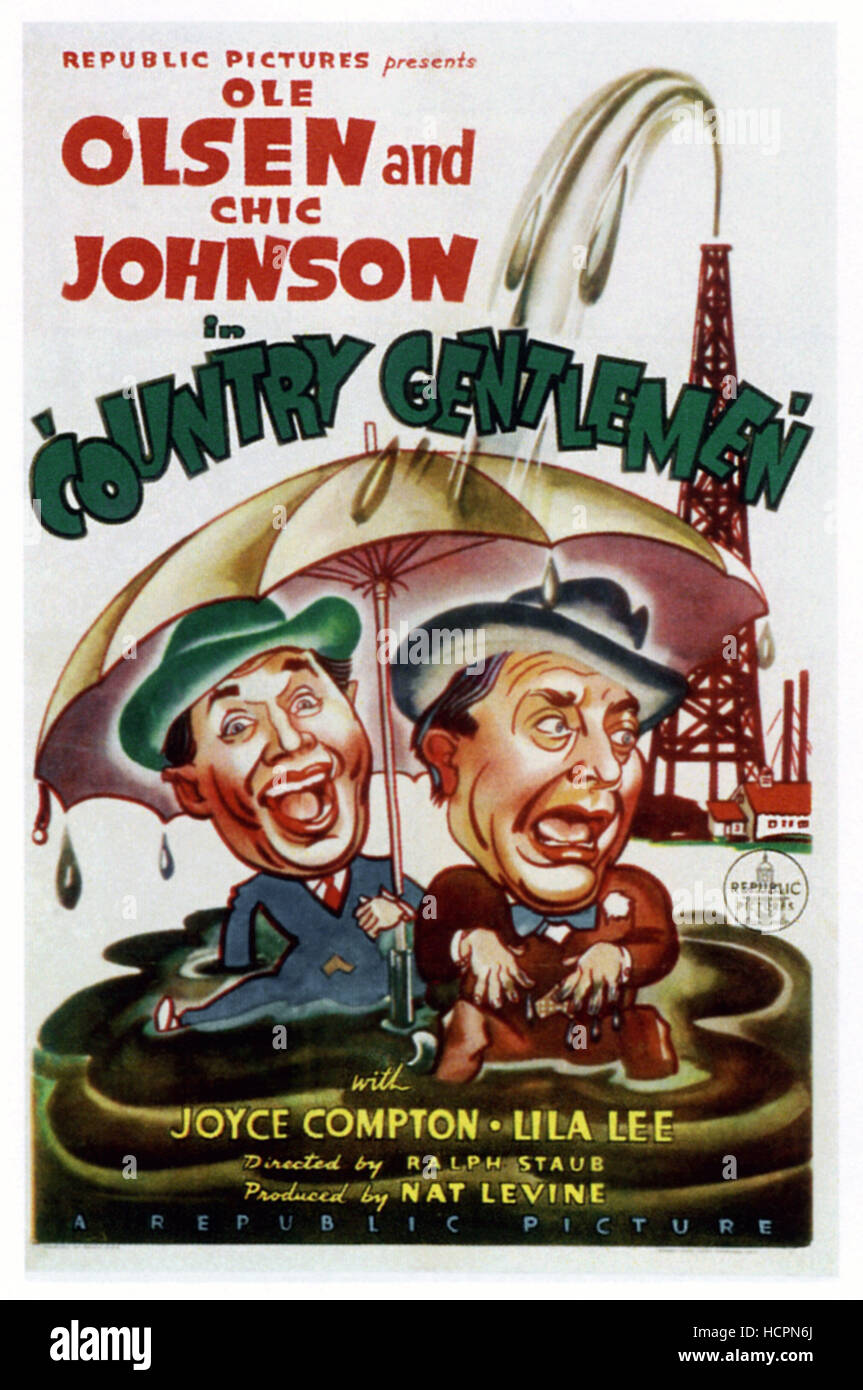 COUNTRY GENTLEMEN, from left: Ole Olsen, Chic Johnson, 1936 Stock Photo ...