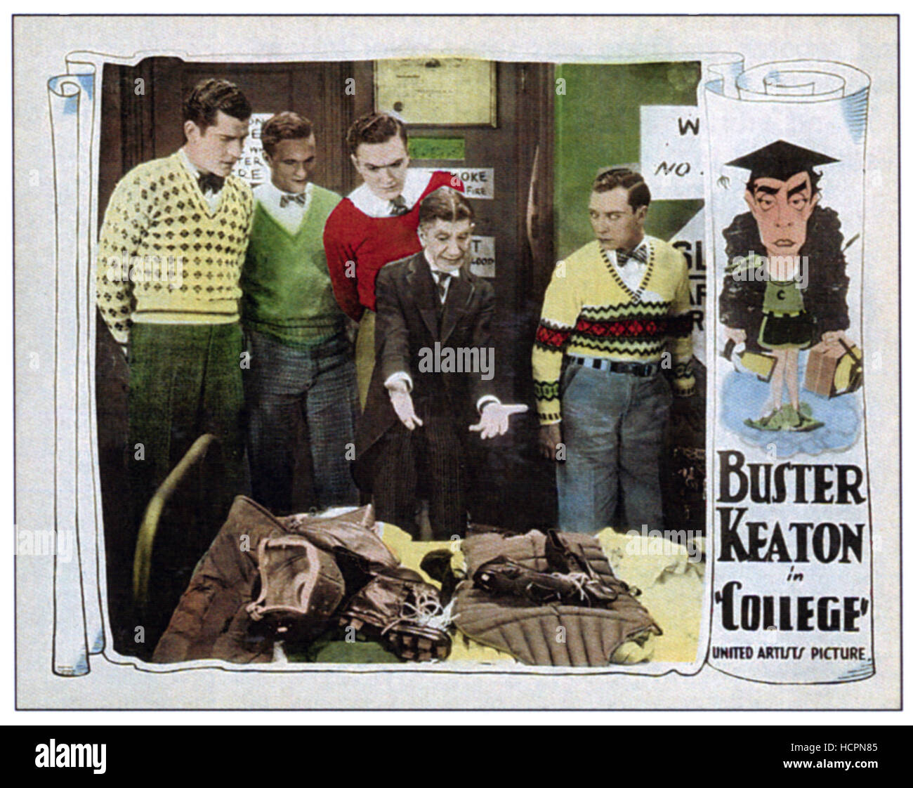 COLLEGE, Harold Goodwin (left), Snitz Edwards (arms outstretched ...