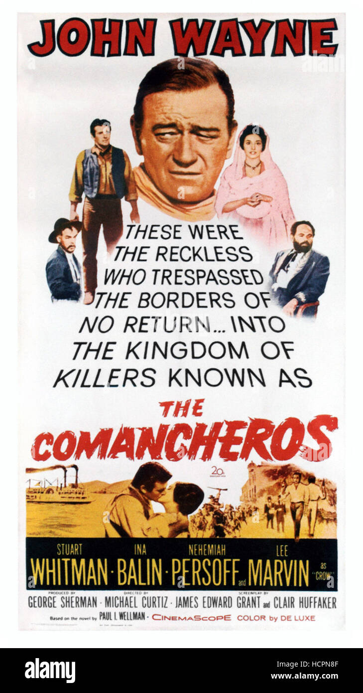 THE COMANCHEROS, top from lower left: Lee Marvin, Stuart Whitman, John ...