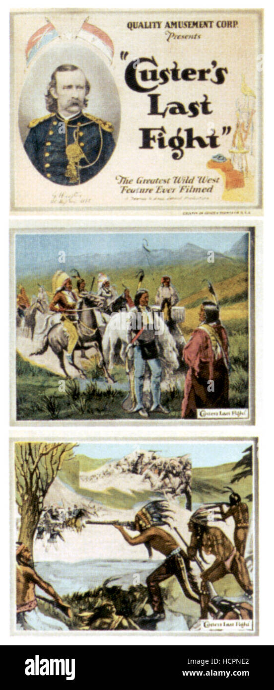 CUSTER'S LAST FIGHT, top: Francis Ford (as General Custer), 1912 Stock ...