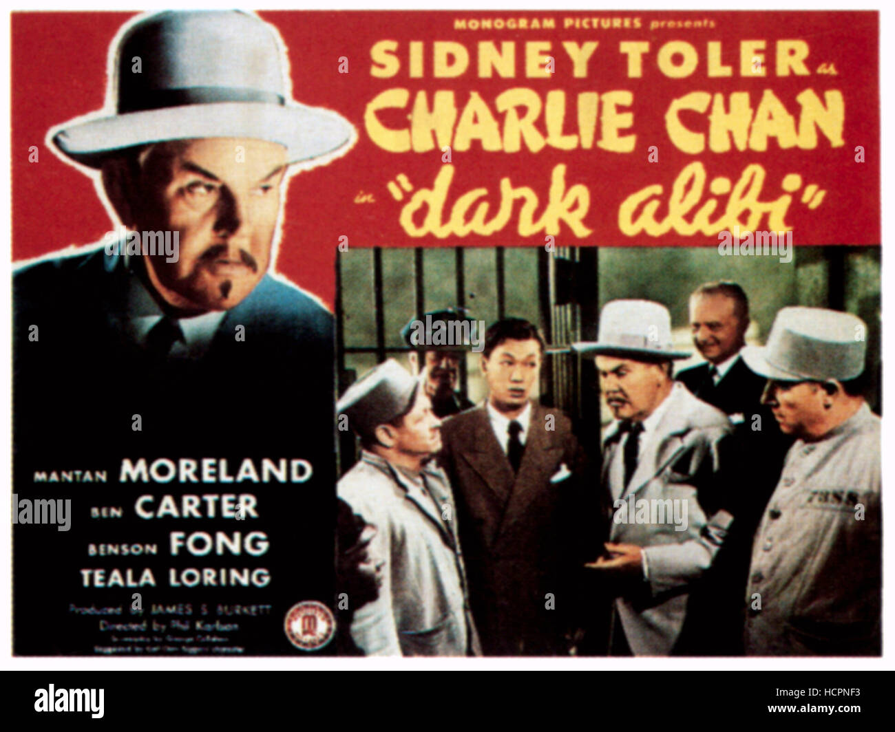 DARK ALIBI, far left: Sidney Toler, bottom center from left: Benson ...