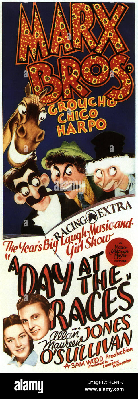 A DAY AT THE RACES, Groucho Marx, Chico Marx, Harpo Marx [The Marx ...