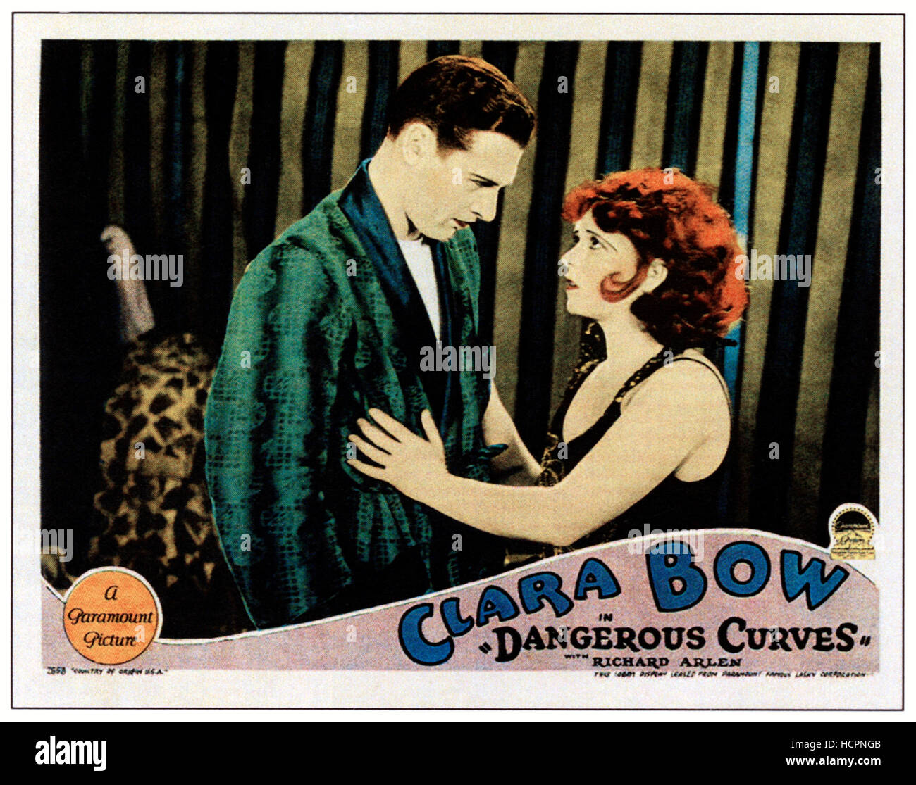 DANGEROUS CURVES, from left: Richard Arlen, Clara Bow on lobbycard, 1929 Stock Photo - Alamy