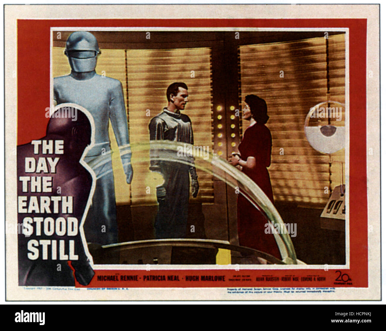 THE DAY THE EARTH STOOD STILL, from left: Gort, Michael Rennie, Patricia Neal, 1951, TM and ...