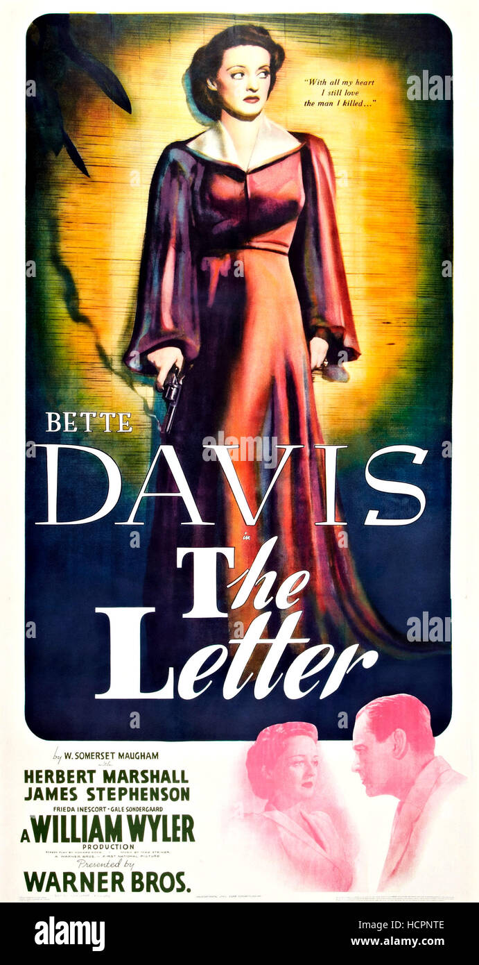 THE LETTER, US poster art, Bette Davis, 1940 Stock Photo - Alamy
