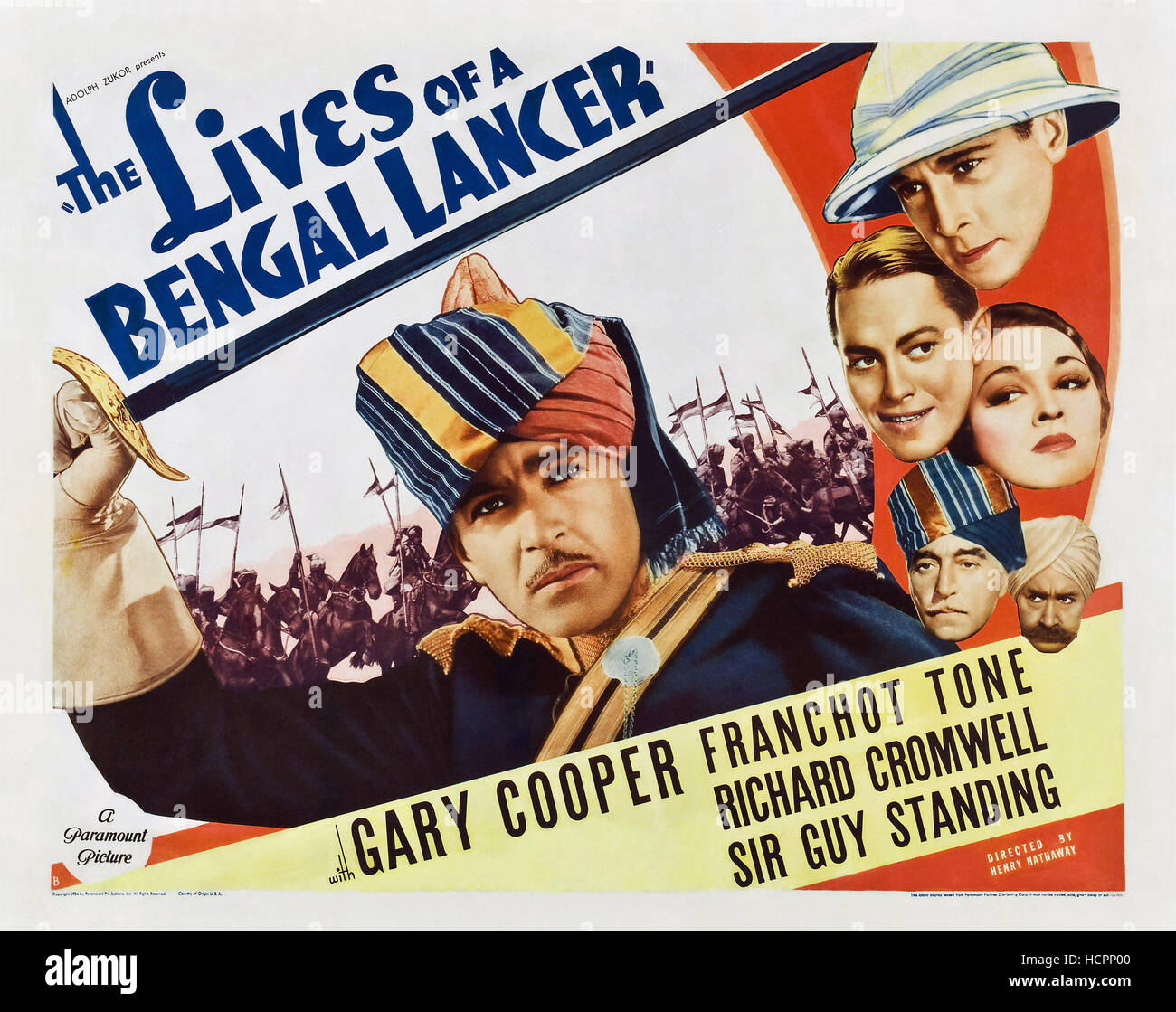THE LIVES OF A BENGAL LANCER, Gary Cooper, Franchot Tone, Richard ...