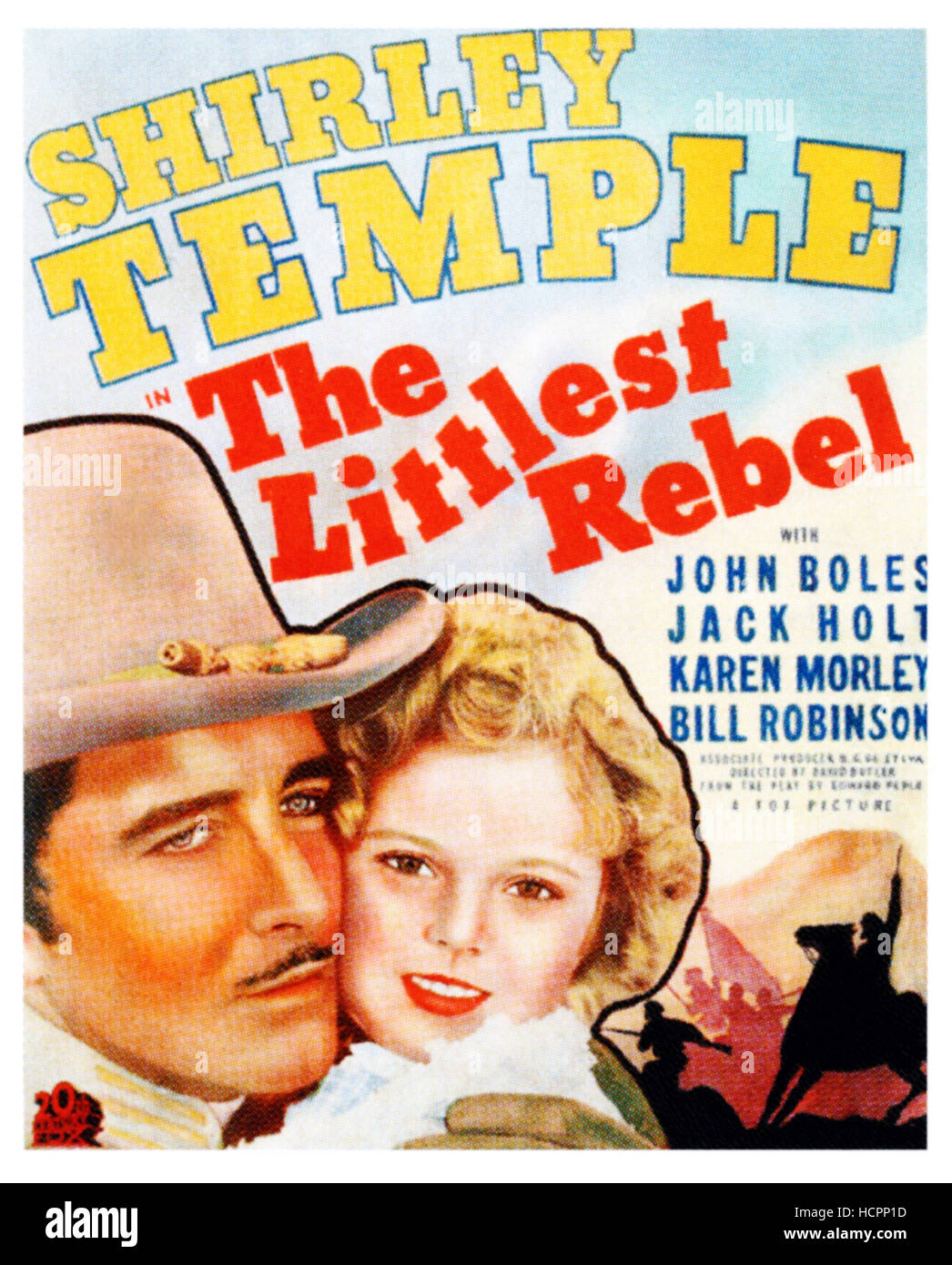 THE LITTLEST REBEL, l-r: John Boles, Shirley Temple on window card ...