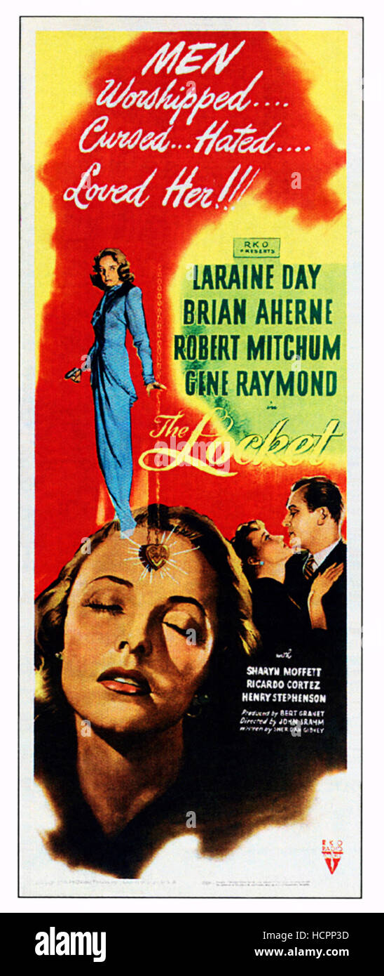 THE LOCKET, Laraine Day, Brian Aherne on insert poster, 1946 Stock ...