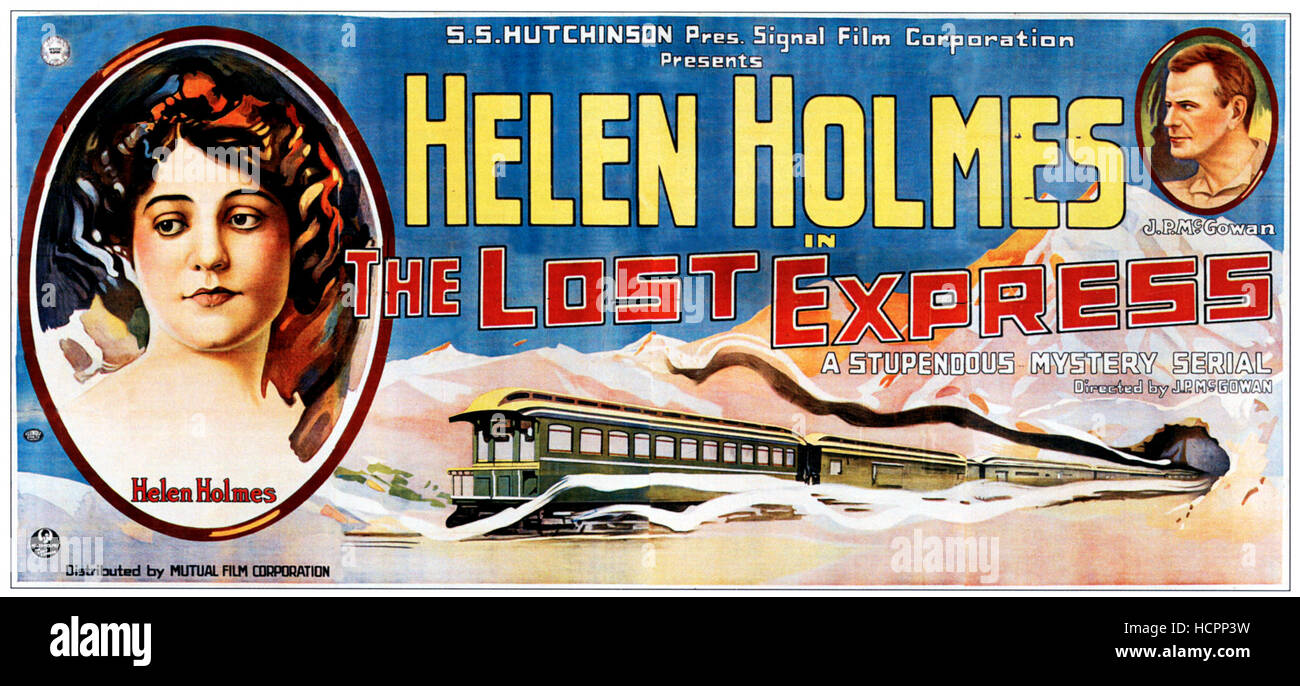 THE LOST EXPRESS, left: Helen Holmes, far right: J.P. McGowan, 1917 Stock Photo - Alamy