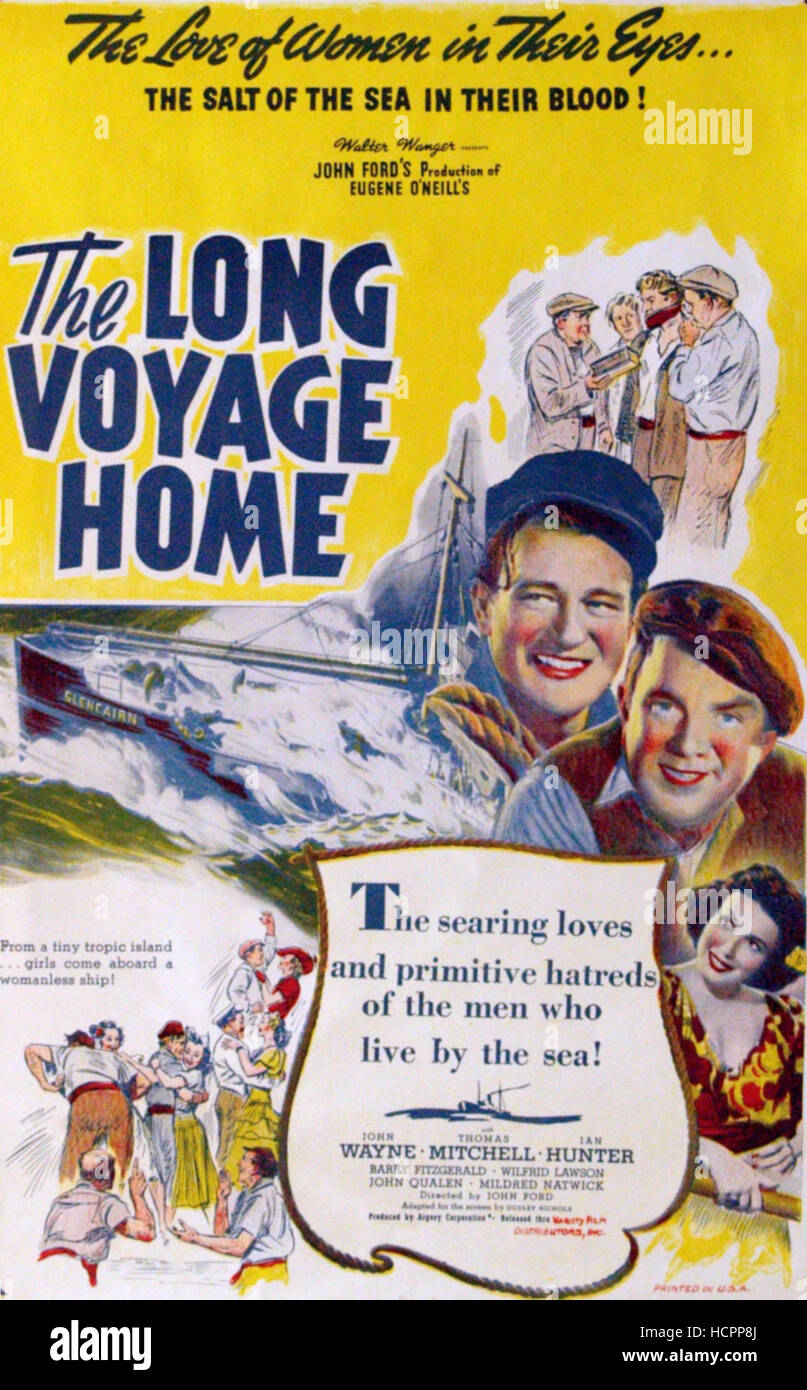 THE LONG VOYAGE HOME, John Wayne featured on 1948 reissue poster, 1940 ...