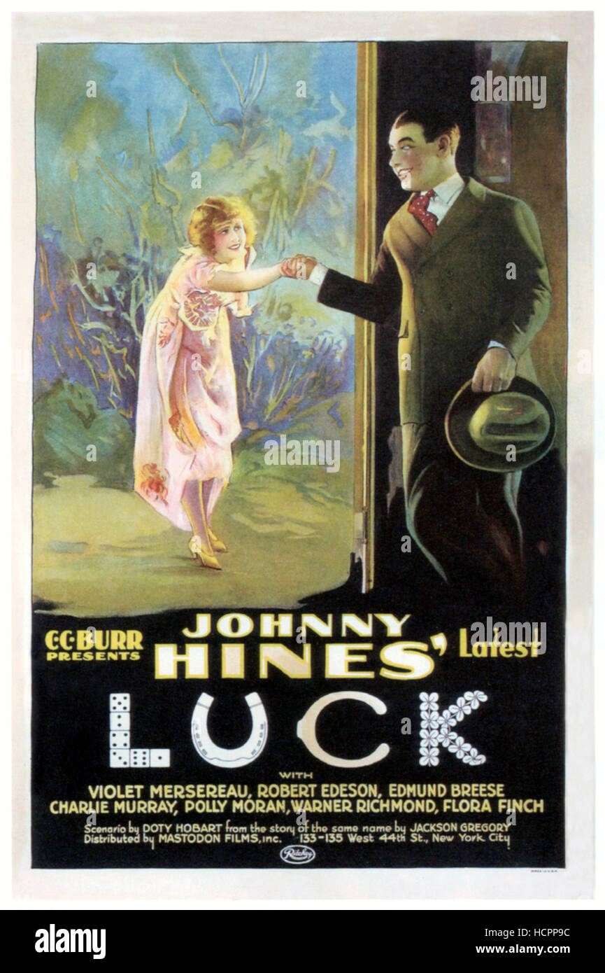 LUCK, from left: Violet Mersereau, Johnny Hines, 1923 Stock Photo - Alamy