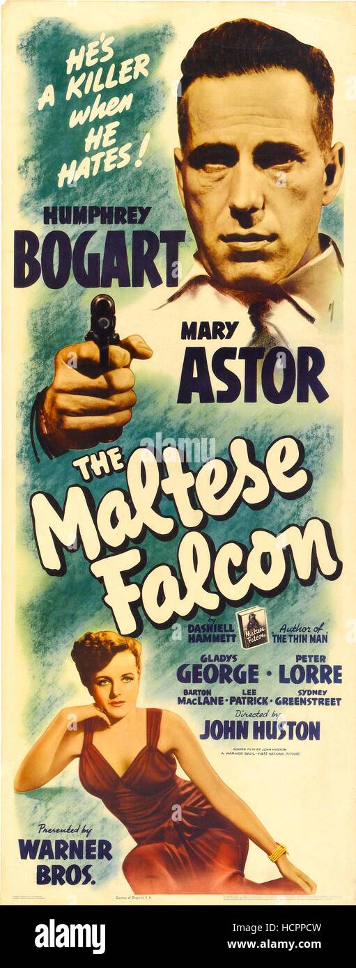 THE MALTESE FALCON, top right: Humphrey Bogart, bottom left: Mary Astor ...