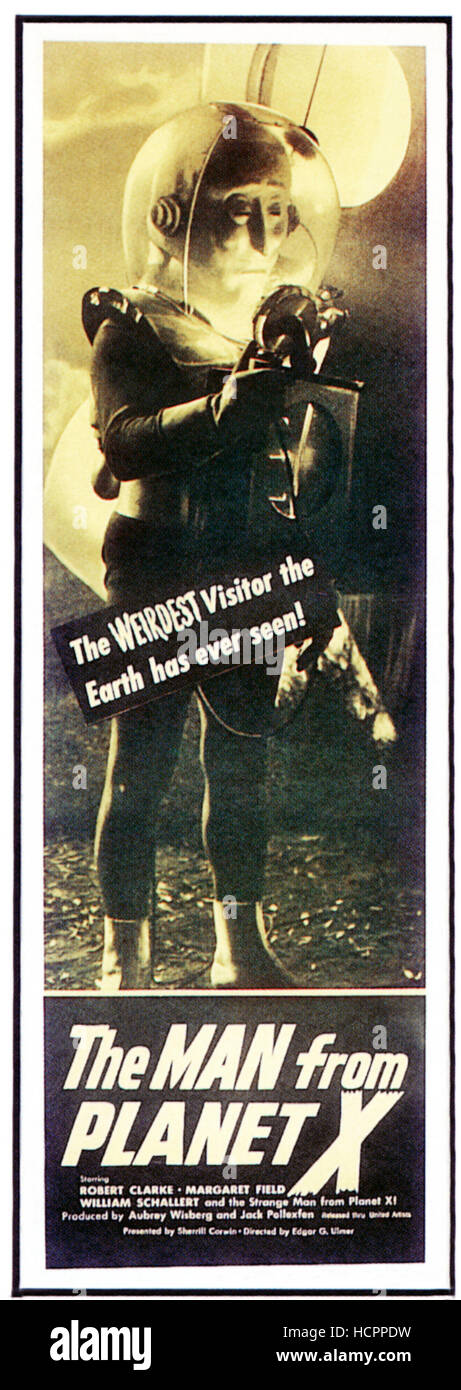 THE MAN FROM PLANET X, Pat Goldin on door panel poster, 1951 Stock ...