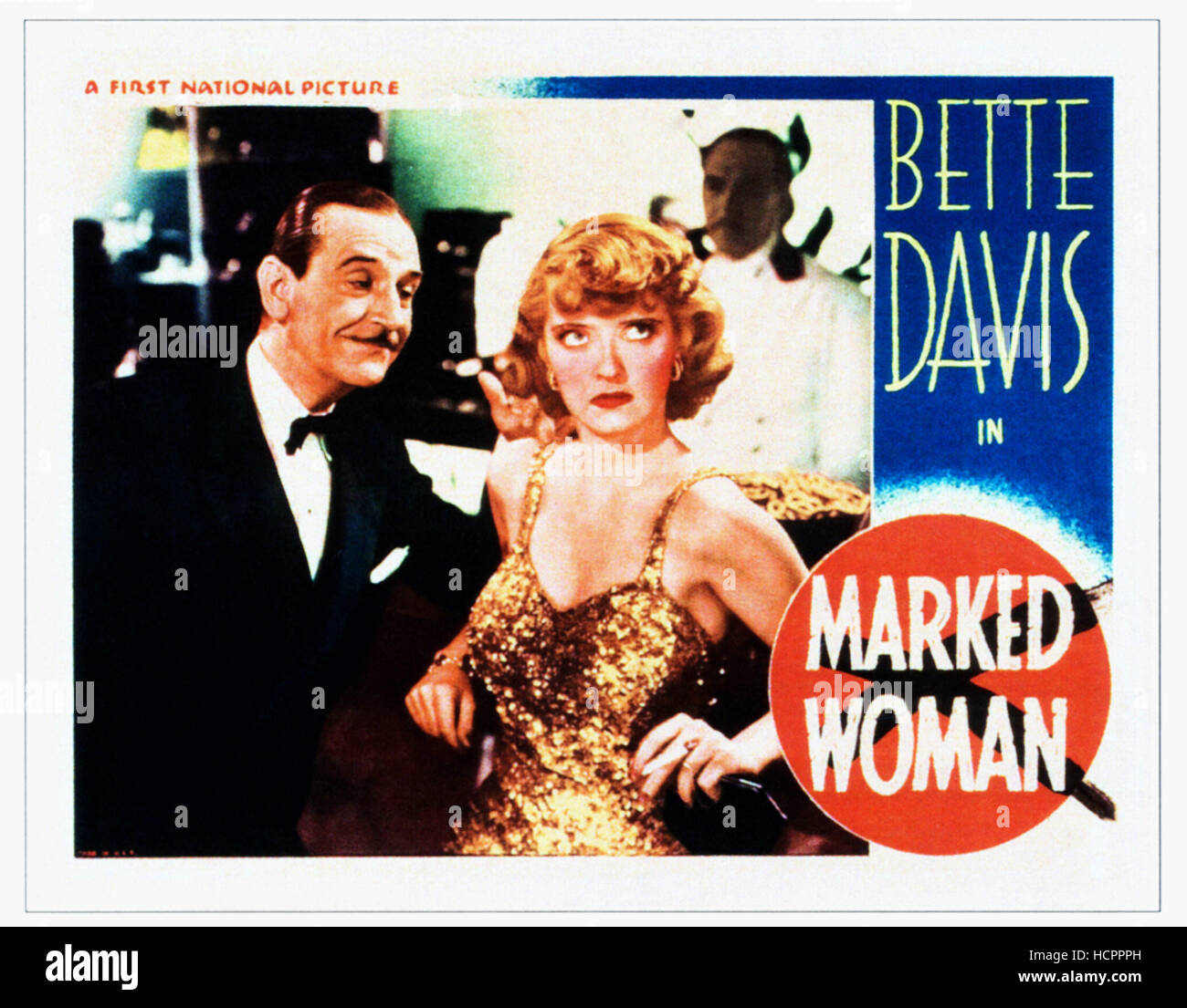 MARKED WOMAN, from left: Jack Norton, Bette Davis on lobbycard, 1937 ...