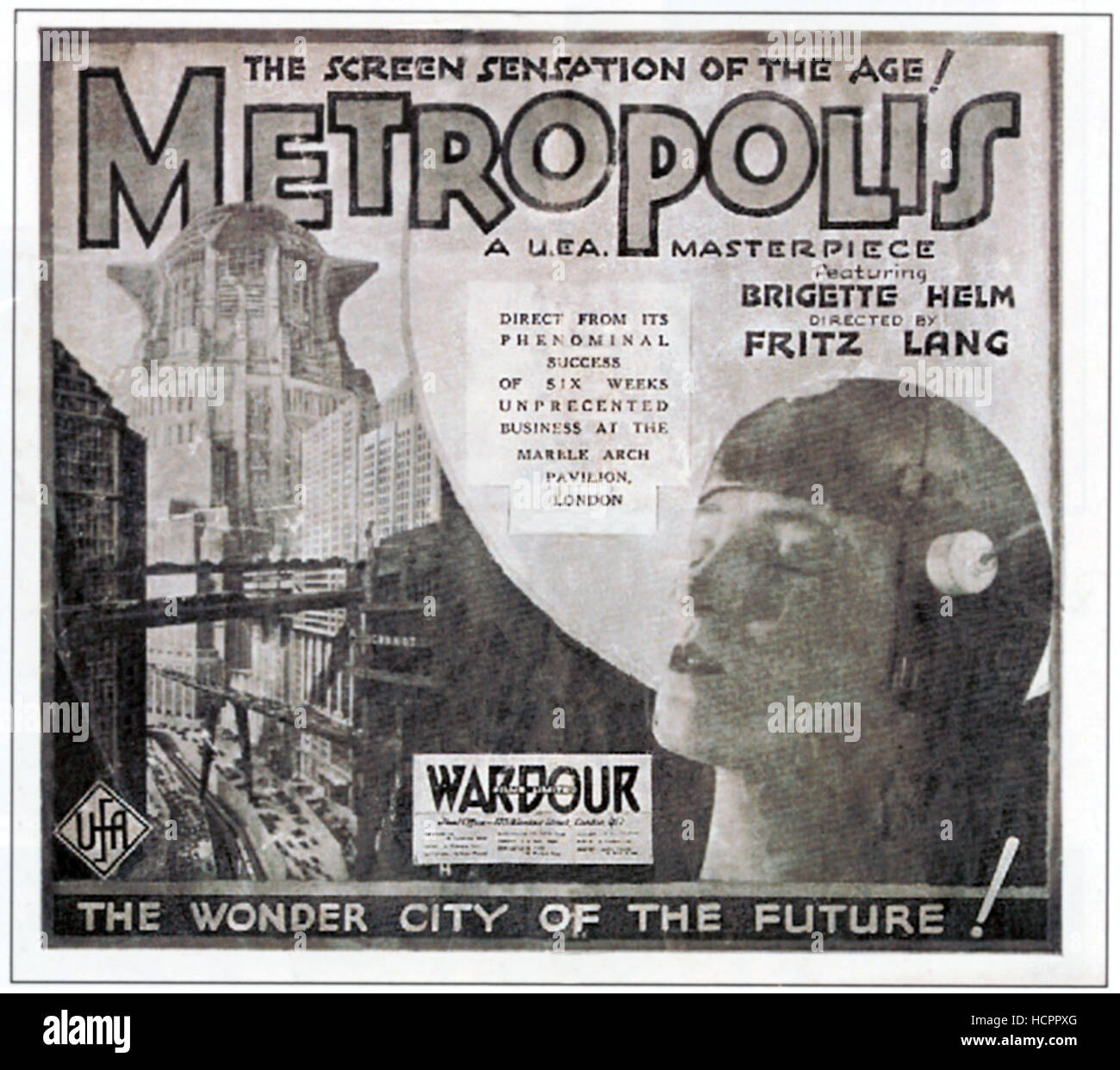METROPOLIS, right: Brigitte Helm on British herald poster art, 1927 ...