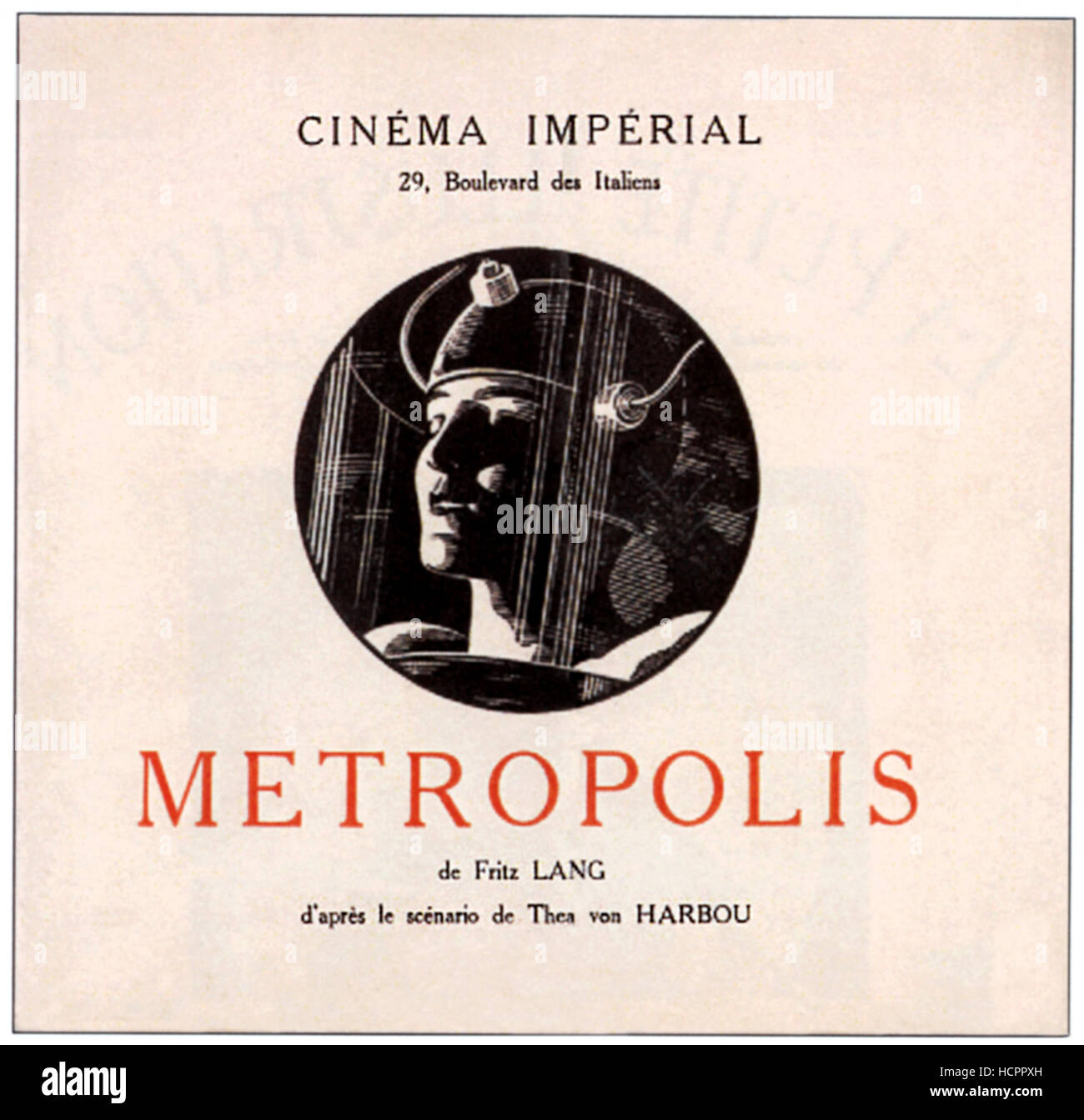 METROPOLIS, Brigitte Helm on French program art, 1927 Stock Photo - Alamy