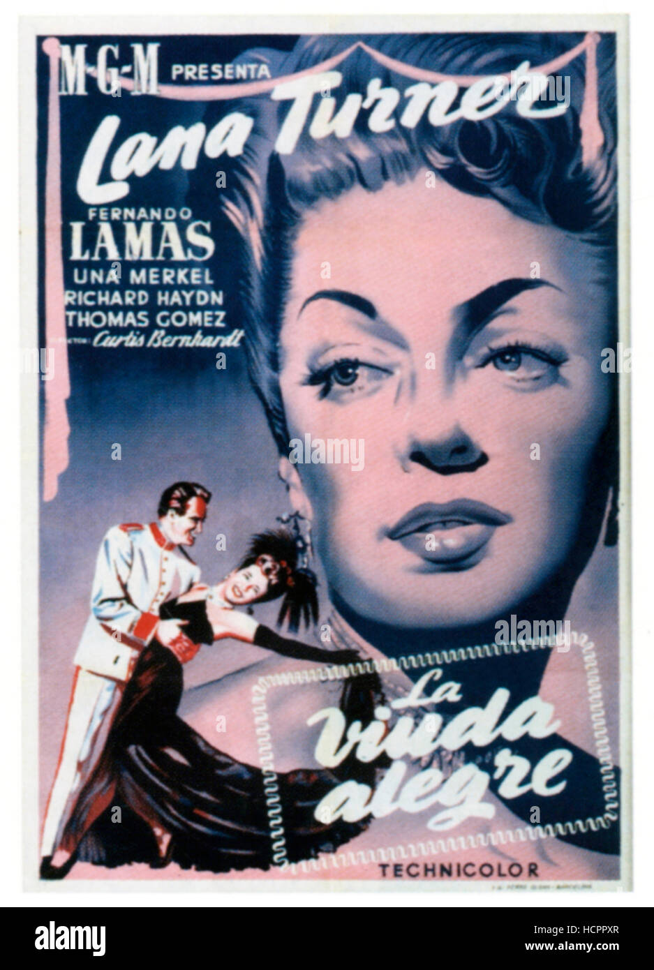THE MERRY WIDOW (aka LA VIUDA ALEGRE), right: Lana Turner on Spanish ...