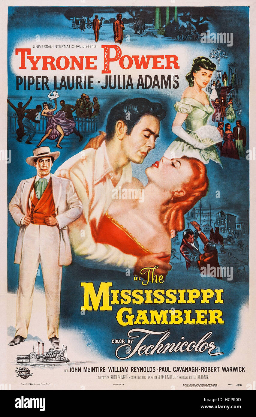 THE MISSISSIPPI GAMBLER, US poster art, from left: Tyrone Power, Piper ...