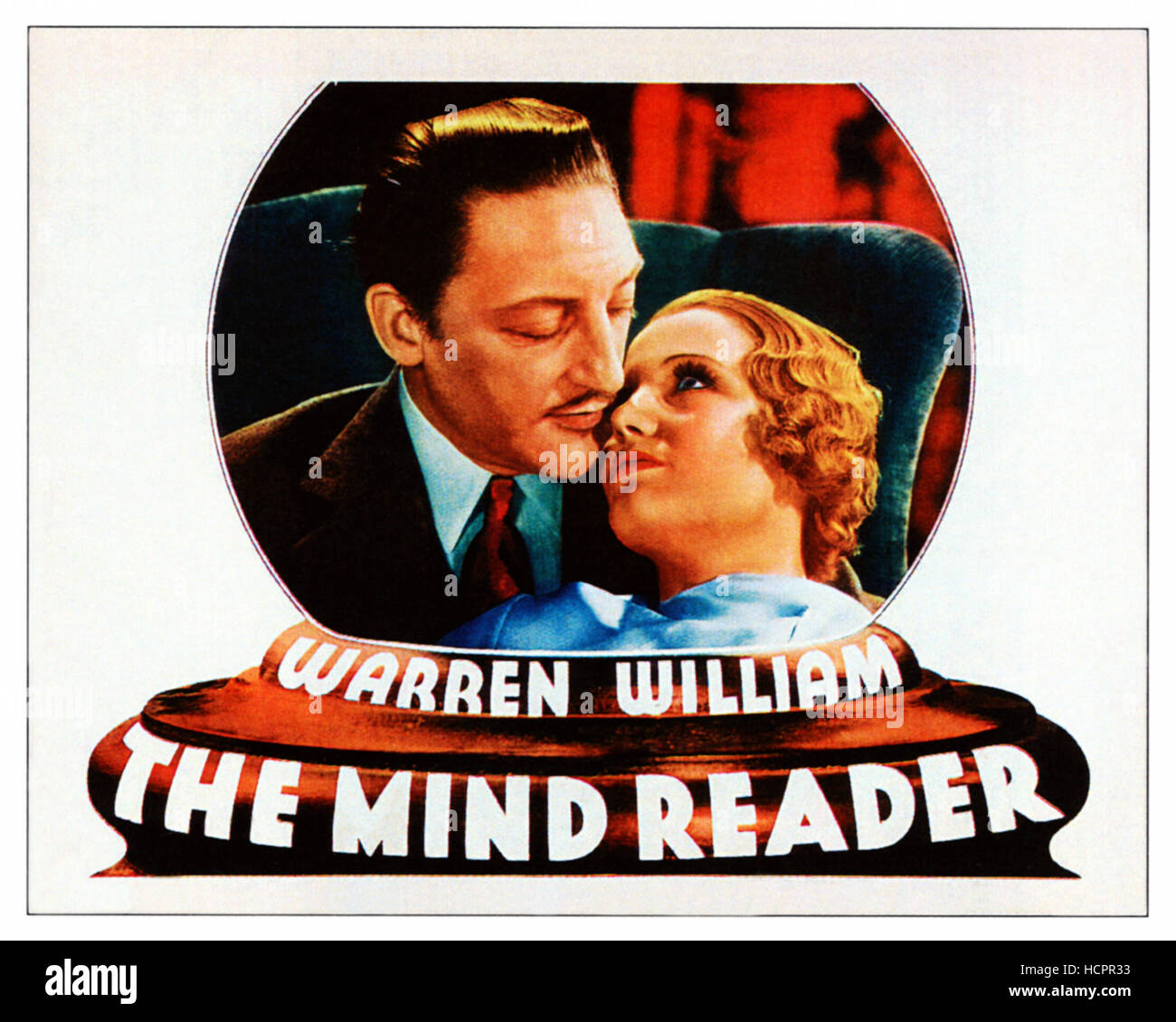 THE MIND READER, from left: Warren William, Constance Cummings on lobbycard, 1933 Stock Photo ...