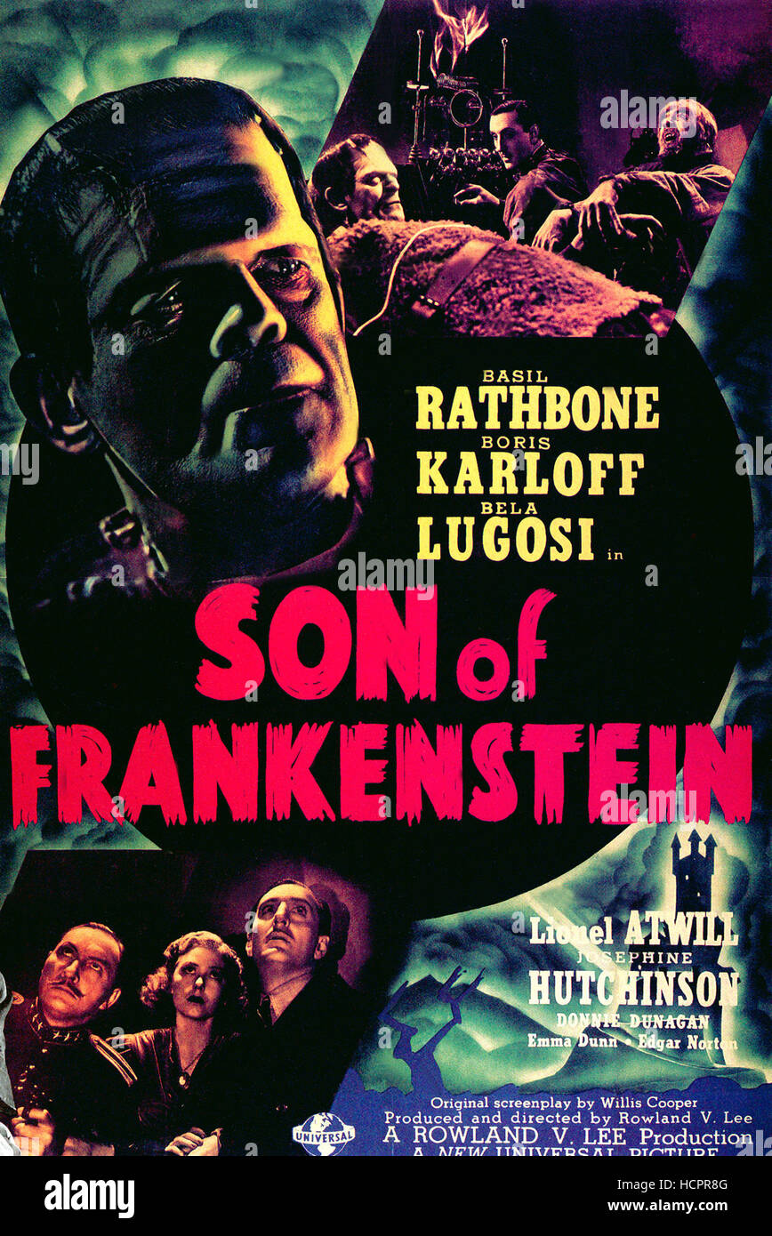 SON OF FRANKENSTEIN, Boris Karloff, Basil Rathbone, Bela Lugosi (top ...