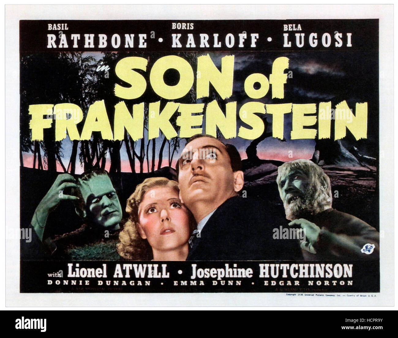 SON OF FRANKENSTEIN, from left: Boris Karloff, Josephine Hutchinson ...