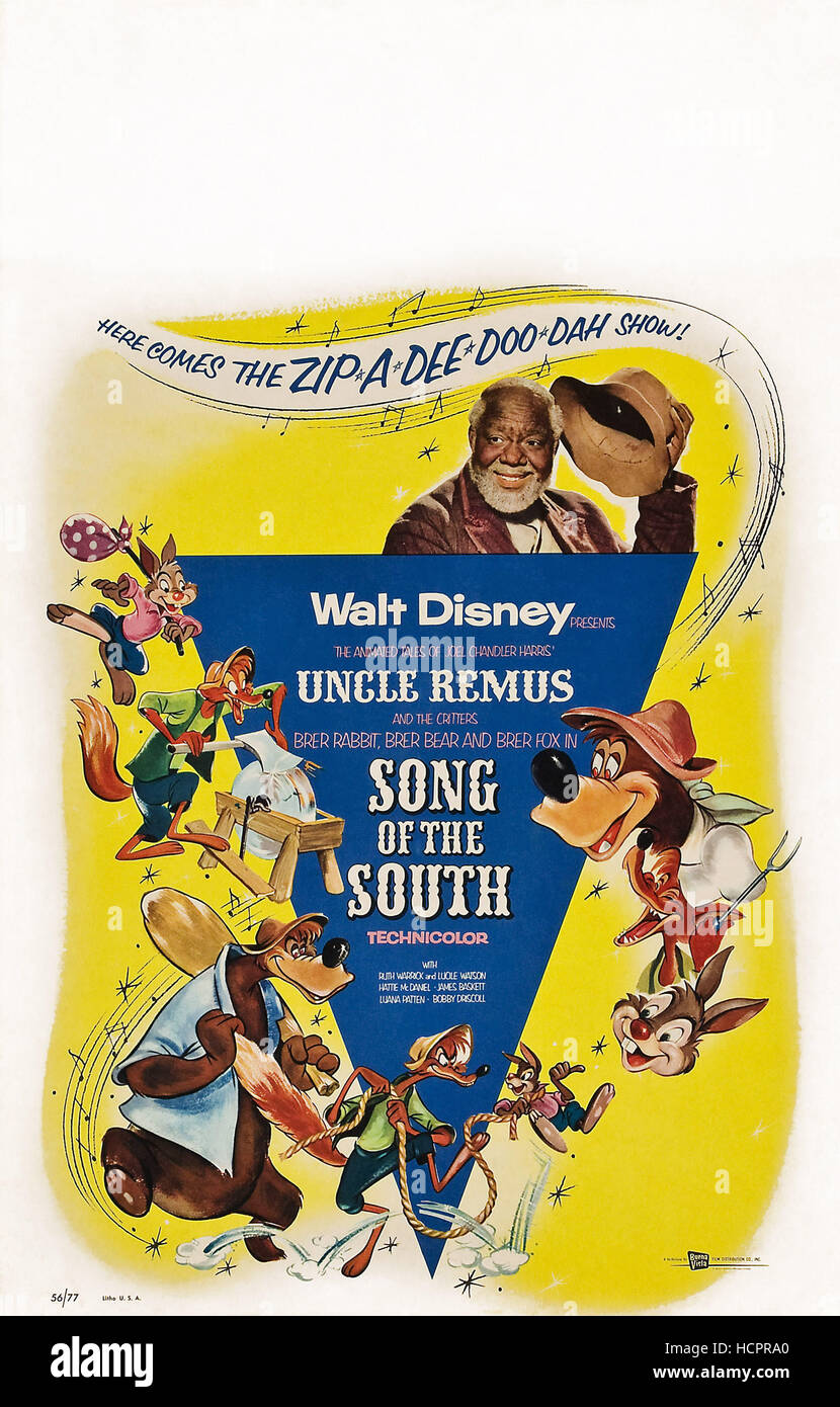 SONG OF THE SOUTH, top: James Baskett, from top left: Br'er Rabbit, Br ...