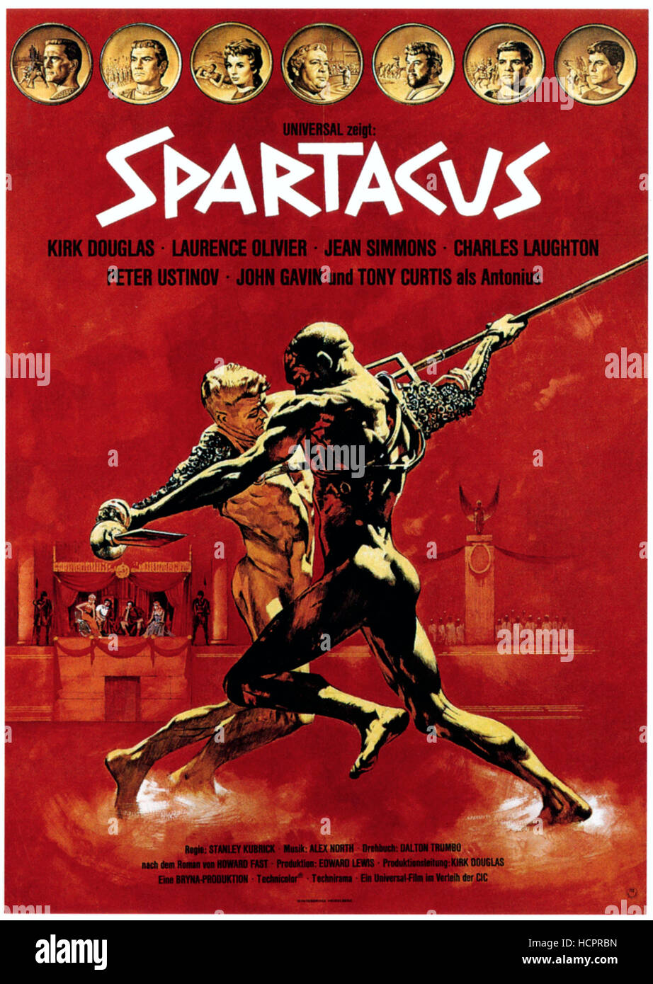 SPARTACUS, top from left: Kirk Douglas, Laurence Olivier, Jean Simmons ...