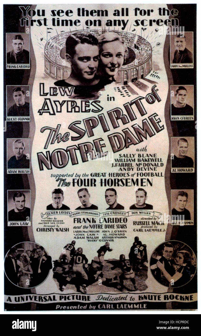 THE SPIRIT OF NOTRE DAME, top from left: Lew Ayres, Sally Blane, bottom ...