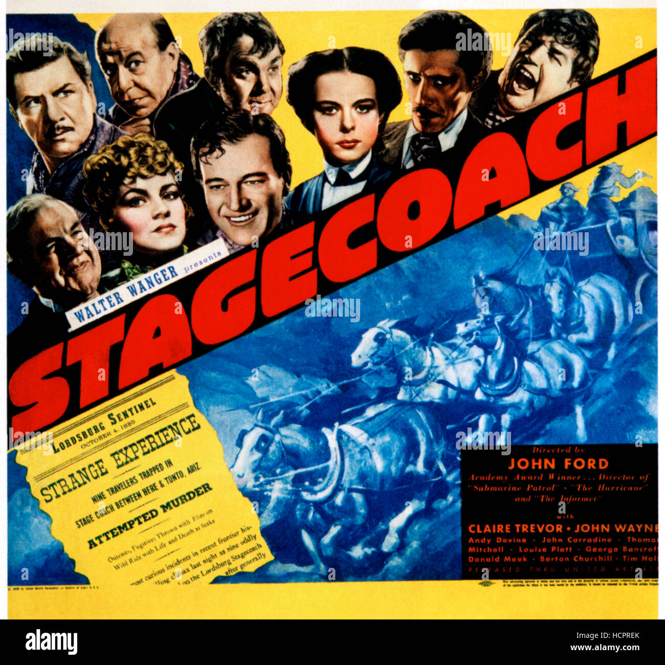 STAGECOACH, top row from left: George Bancroft, Donald Meek, Thomas ...