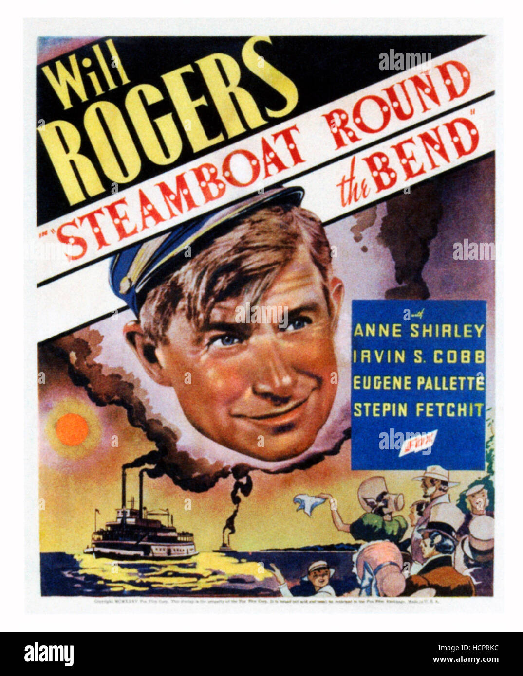 STEAMBOAT ROUND THE BEND, Will Rogers on window card, 1935, TM and ...