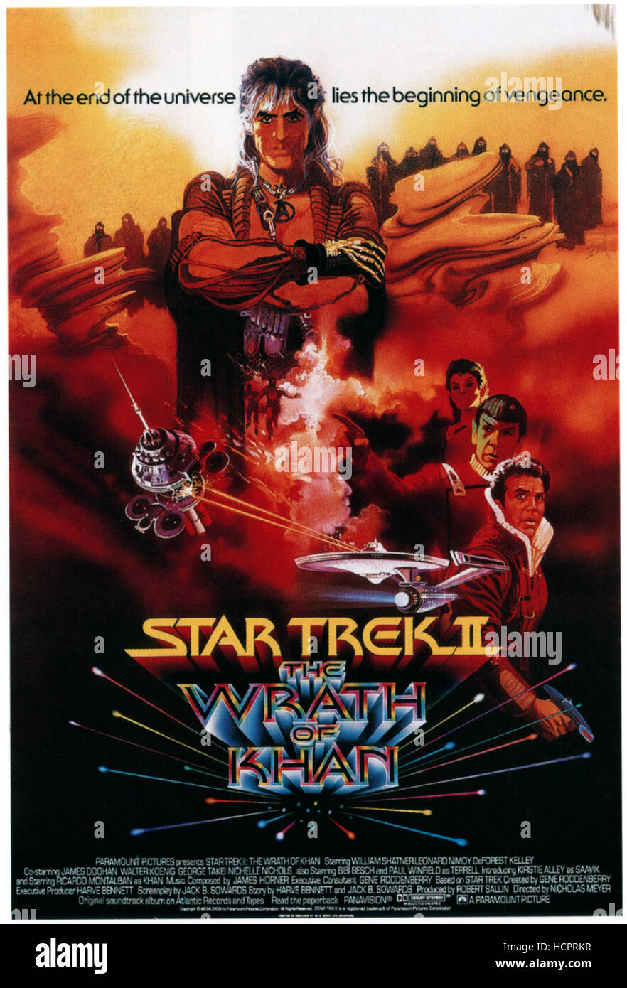 STAR TREK II: THE WRATH OF KHAN, top: Ricardo Montalban, right from top: Kirstie Alley, Leonard ...