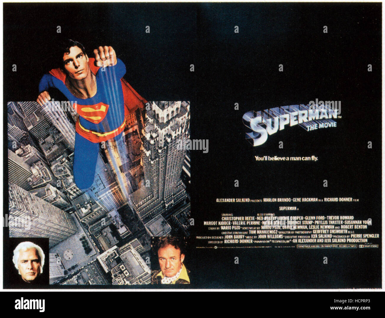 SUPERMAN, top: Christopher Reeve, bottom left: Marlon Brando, bottom ...