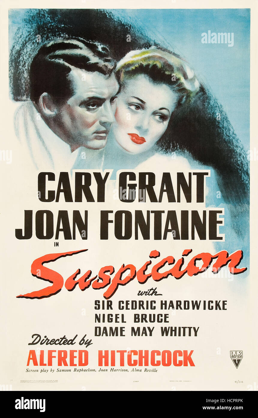 SUSPICION, from left: Cary Grant, Joan Fontaine, 1941 Stock Photo - Alamy