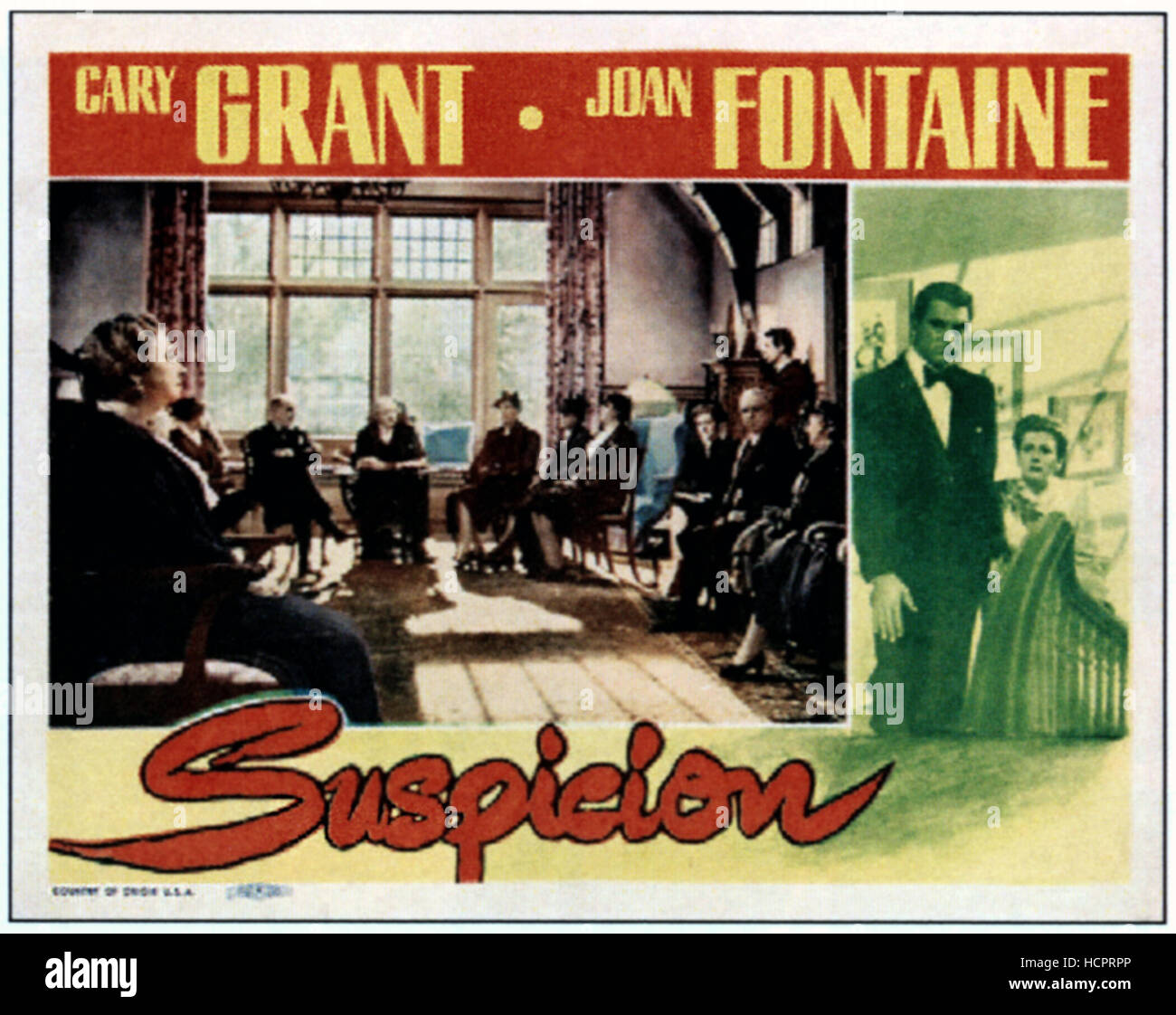 SUSPICION, right border: Cary Grant, Joan Fontaine, 1941 Stock Photo ...
