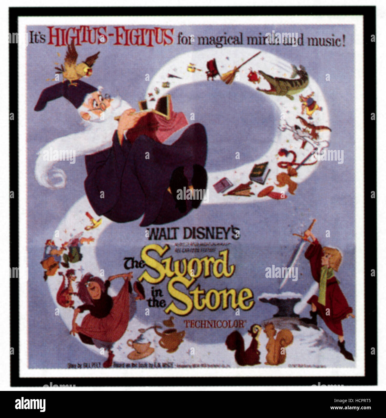 THE SWORD IN THE STONE, clockwise from top left: Archimedes, Merlin ...