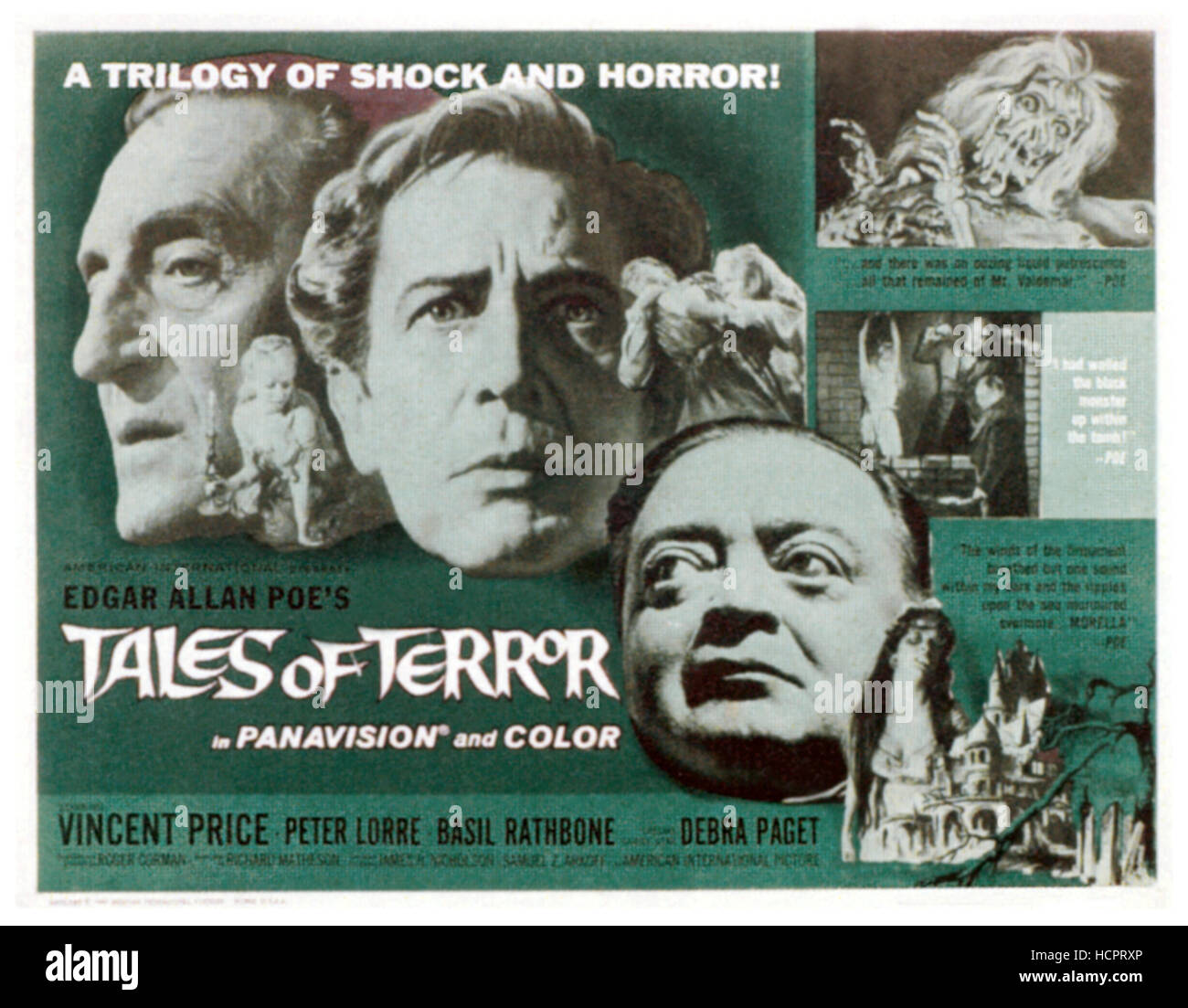 TALES OF TERROR, from left: Basil Rathbone, Vincent Price, Peter Lorre ...