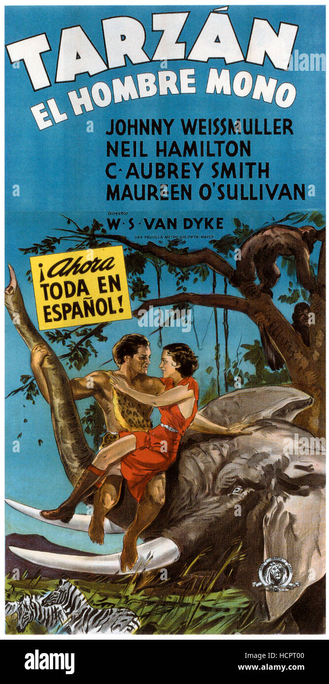 TARZAN THE APE MAN, (aka TARZAN EL HOMBRE MONO), from left: Johnny ...