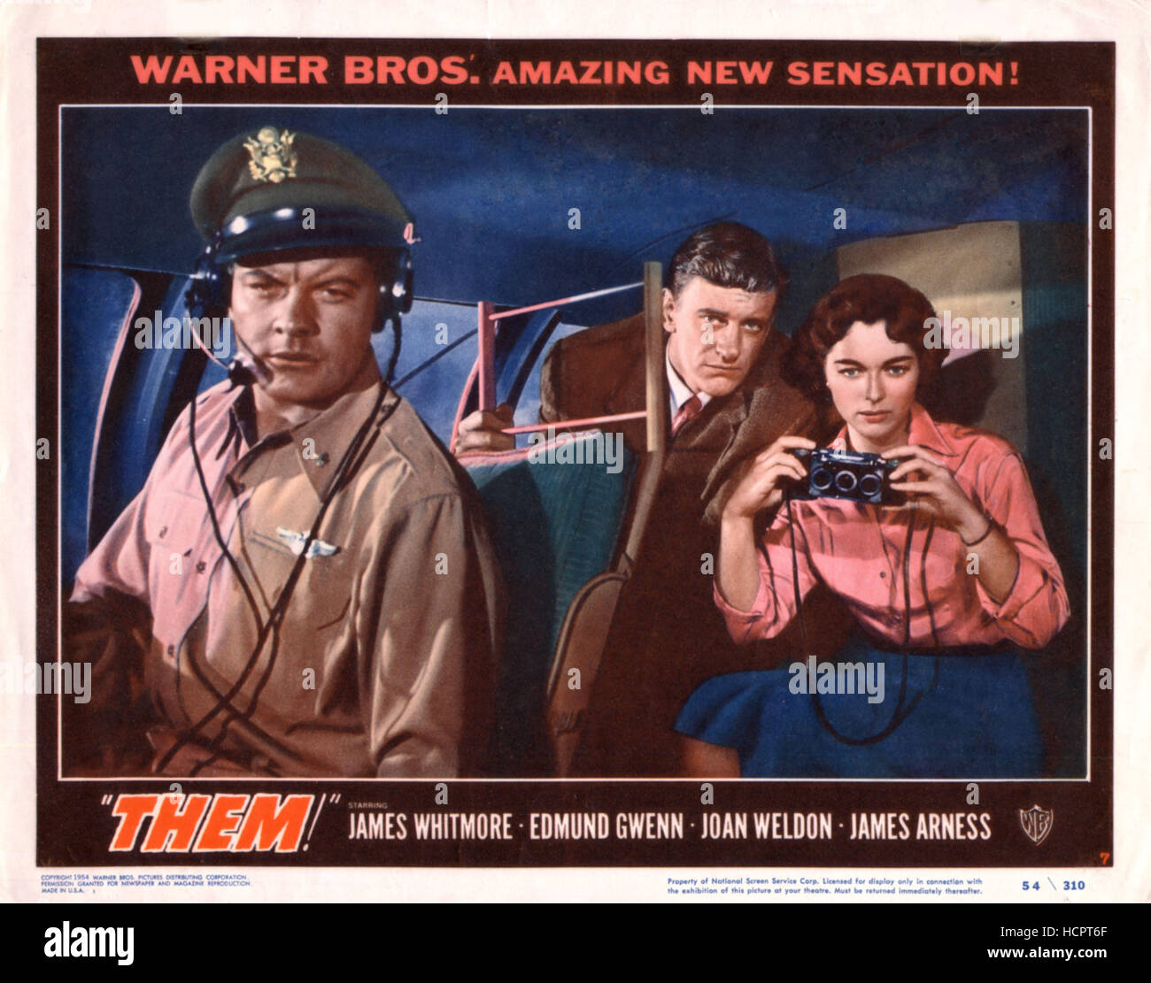 THEM!, from left: Sean McClory, James Arness, Joan Weldon, 1954 Stock ...