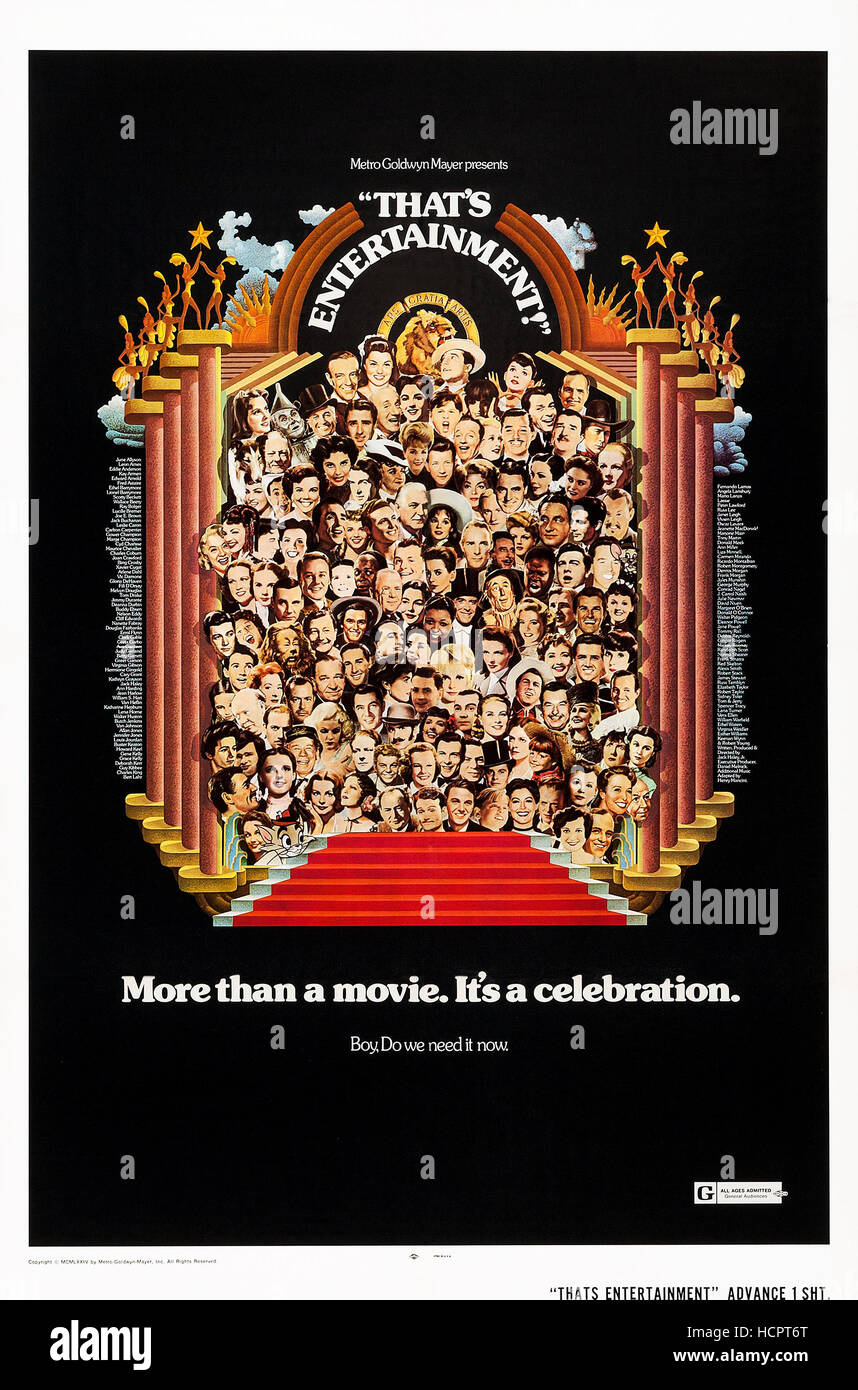 THAT'S ENTERTAINMENT, collage of MGM stars, 1974 Stock Photo - Alamy