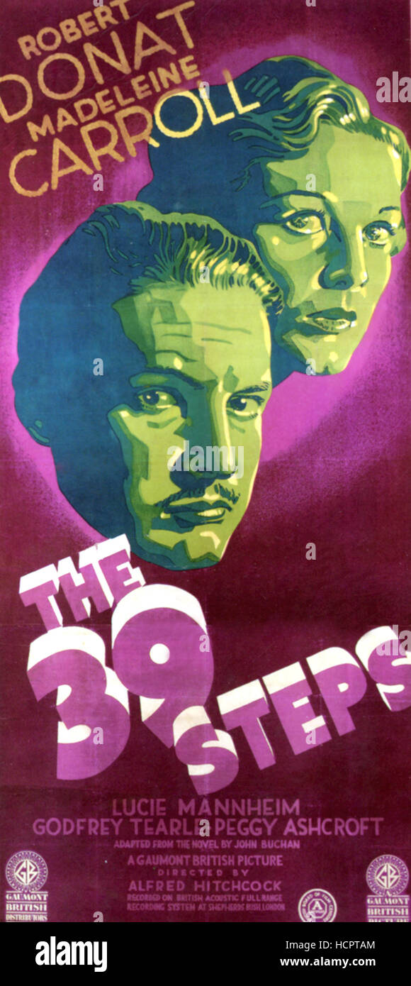 THE 39 STEPS, Robert Donat, Madeleine Carroll, 1935 Stock Photo - Alamy