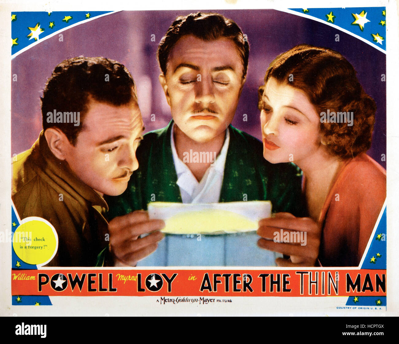 AFTER THE THIN MAN, Sam Levene, William Powell, Myrna Loy, 1936 Stock ...