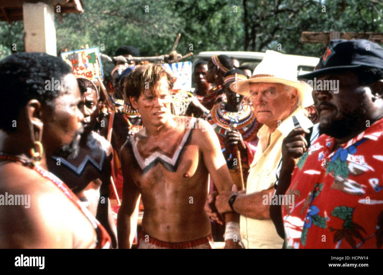 THE AIR UP THERE, Winston Ntshona, Kevin Bacon, Dennis Patrick, Mabutho ...