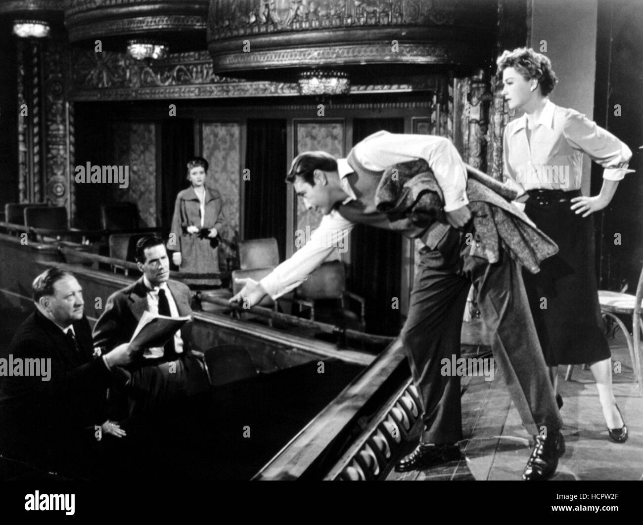 ALL ABOUT EVE, unknown actor, Hugh Marlowe, unknown actor, Gary Merrill ...