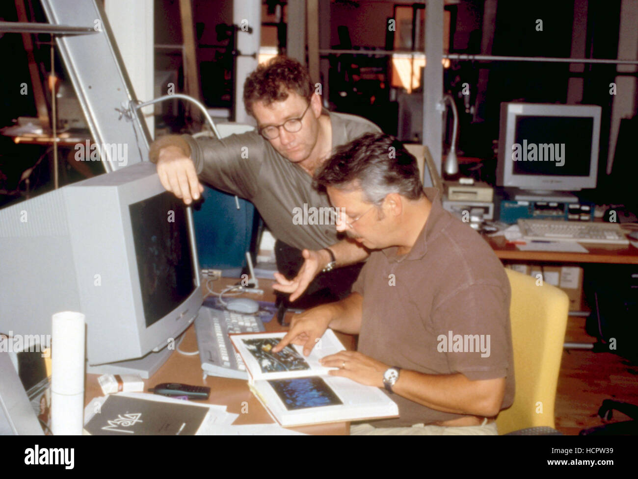 ALIEN ADVENTURE, Director Ben Stassen (on left), 1999. ©IMAX Pictures ...