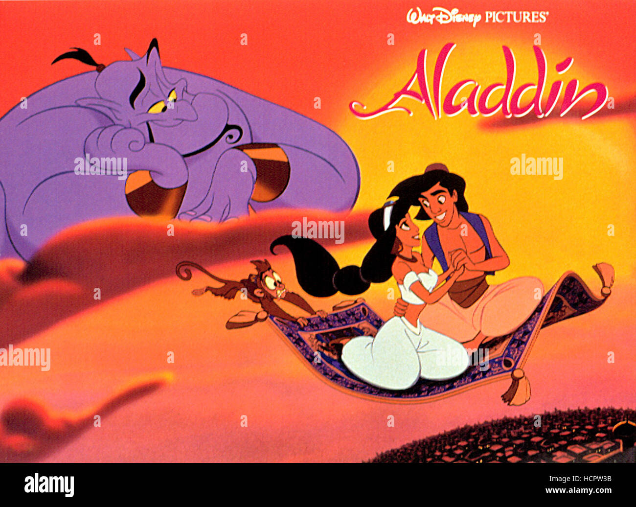 ALADDIN, Robin Williams [voice, genie], Disney animation, 1992 Stock ...