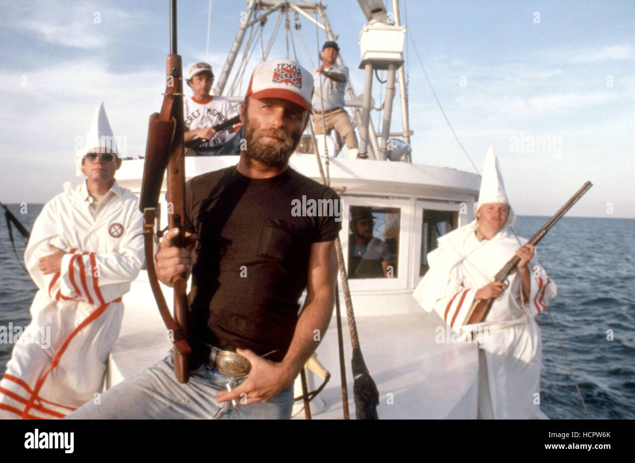 ALAMO BAY, Ed Harris (foreground, center), 1985. ©TriStar Pictures ...