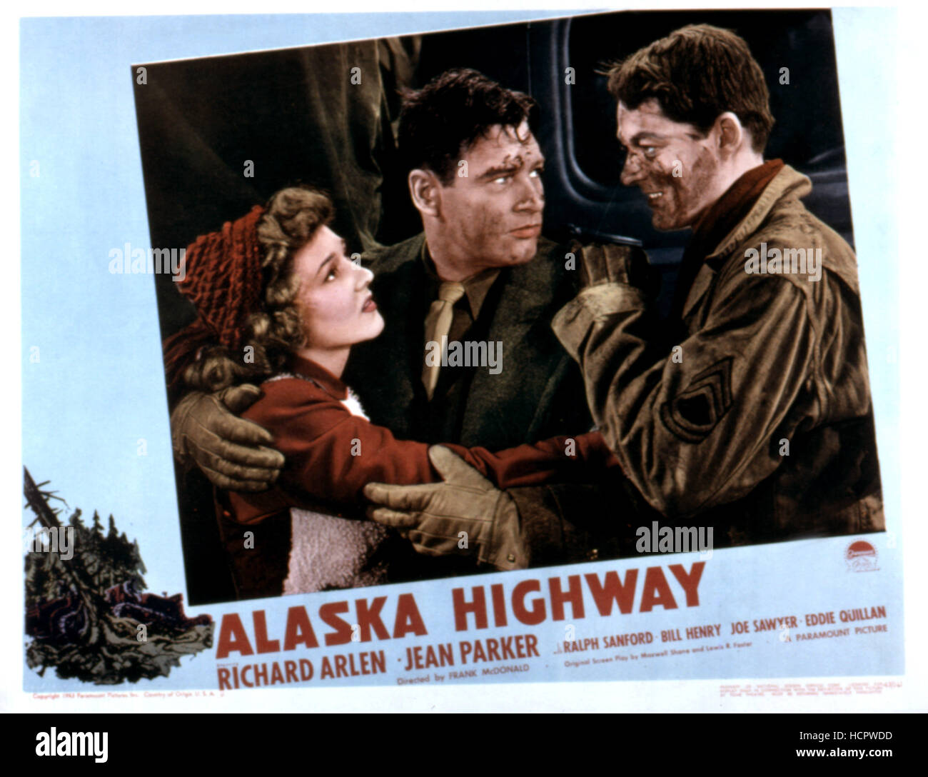 ALASKA HIGHWAY, Jean Parker, Richard Arlen, William Henry, 1943 Stock ...