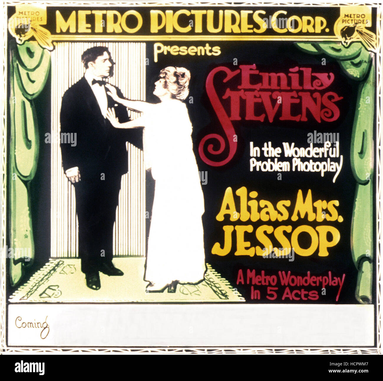 ALIAS MRS. JESSOP, from left: Howard Hall, Emily Stevens, 1917 Stock ...